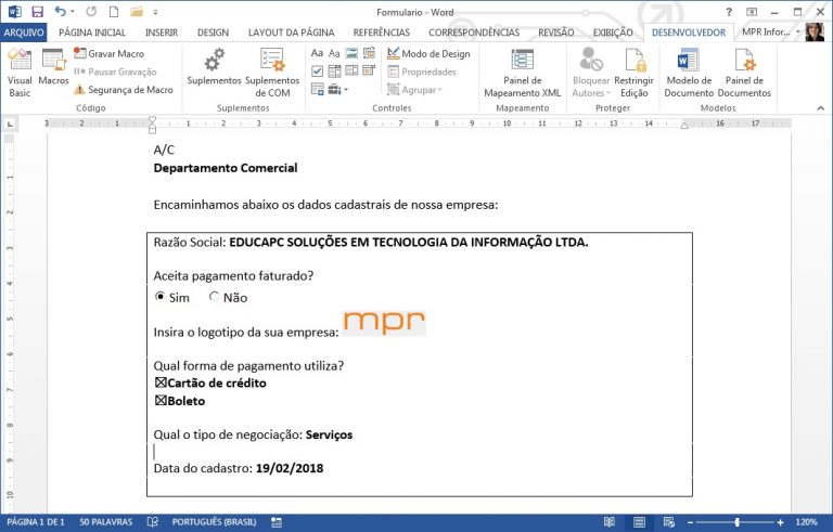 Como criar um formulário no Word – Blog da MPR Informática